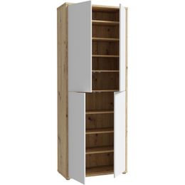 FORTE Schuhschrank &raquo;Alice Springs&laquo; B/H/T 74,5/191,9/34,9 cm, Stauraumschrank, Mehrzweckschrank, Breite 74,5 cm, mit 8 B&ouml;den grau Spanplatte