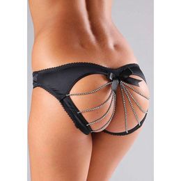 Petite Fleur Gold Damen Petite Fleur Gold Slip-Ouvert mit Strassketten am Po schwarz 36/38