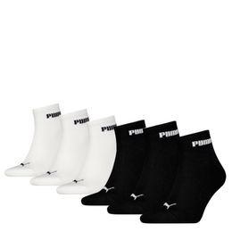Puma Damen Puma Kurzsocken &raquo;Puma UNISEX CUSH NEXT QUARTER 6P ECOM&laquo; 6er-Pack, mit feuchtigkeitstransportierender Technologie schwarz-wei&szlig; 35-38