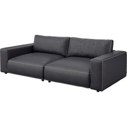 Musterring Big-Sofa &raquo;LUCIA&laquo; in vielen Qualit&auml;ten und 4 unterschiedlichen N&auml;hten, 2,5-Sitzer braun Flachgewebe FLORIS (100% Polyester);Flachgewebe VALMONT (60% 