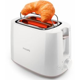 Philips Toaster &raquo;HD2581/00&laquo; 2 kurze Schlitze 830 W integrierter Br&ouml;tchenaufsatz, weiss wei&szlig; Toaster