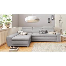 Sit & More sit&more Ecksofa &raquo;Riva L-Form&laquo; inklusive Kopteilverstellung, wahlweise mit Bettfunktion grau Flachgewebe (100% Polyester);Luxus-Microfaser (100% 