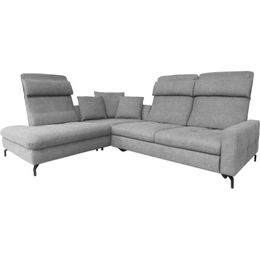 Alina Ecksofa &raquo;Louis&laquo; Breite 260 cm, R&uuml;ckenlehnenverstellung, wahlweise mit Bettfunktion grau Struktur fein TCM (100% Polyester)