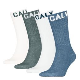 Calvin Klein Jeans Herren Socken &raquo;CKJ MEN SOCK 4P RIBBON LOGO ECOM&laquo; 4er Pack wei&szlig; - (40/46)