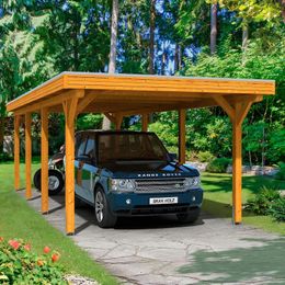 Skan Holz Einzelcarport &raquo;Spessart&laquo; Leimholz 291 cm hellbraun braun
