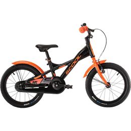 S'COOL S&rsquo;COOL Kinderfahrrad &raquo;S'COOL XXlite 16-1S - Black/Orange&laquo; 1 Gang ohne Schaltung St&uuml;tzr&auml;der montierbar Kinderfahrrad