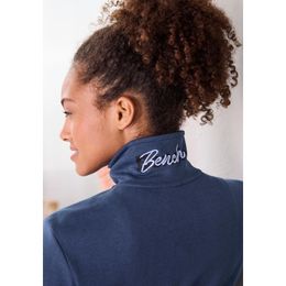 Bench. Loungewear Damen Sweatjacke 1 Stk. mit bestickten Stehkragen, Loungeanzug blau 32/34