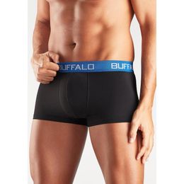 Buffalo Herren Hipster Packung, 4 Stk. knapp sitzende Boxershorts mit Kontrastbund aus Baumwollmischung bunt S, 4 Stk.