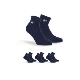 Fila Damen Kurzsocken &raquo;UNISEX QUARTER PLAIN SOCKS&laquo; 3 Paar tlg. mit eingestrickem Logo blau 35-38