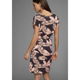 Laura Scott Damen Sommerkleid mit sommerlichem Alloverdruck, inkl. Bindeband 36, N-Gr