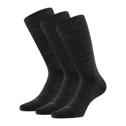 Apollo Damen Basicsocken 3er Pack, Unisex mit Stickerei und weichen Merinowoll-Anteil schwarz 43-46