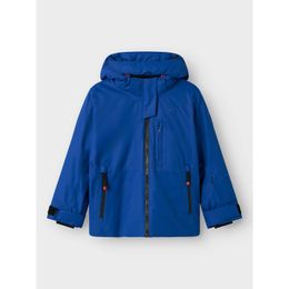name it Kinder Skijacke &raquo;NKNSLOPE10 JACKET SKI EDITION FO NOOS&laquo; mit Kapuze Skipasstasche, Recco-Reflektor, winddicht, wasserdicht blau 152