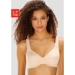 Lascana Minimizer-BH mit B&uuml;gel und nahtlosen Cups, aus seidiger Microfaser, Basic Dessous braun 80, Cup C Minimizer-BH
