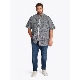 Tommy Hilfiger Big & Tall Tommy Hilfiger Big & Tall Herren Kurzarmhemd &raquo;BT-LINEN BLEND MPRINT&laquo; mit Allover-Print, Gro&szlig;e Gr&ouml;&szlig;en blau XXL, N-Gr