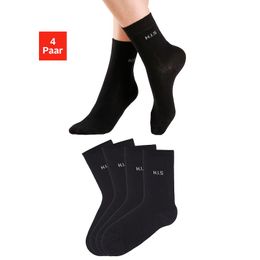 H.I.S. H.I.S Damen Socken Packung, 4 Stk. tlg. ohne einschneidendes B&uuml;ndchen schwarz 35-38