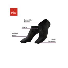 active by Lascana Lascana Active Damen LASCANA ACTIVE Sneakersocken Packung, 7 Stk. tlg. mit Mittelfu&szlig;gummi schwarz 35-38