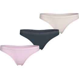 Tommy Hilfiger Underwear Damen Slip &raquo;3P THONG (EXT SIZES)&laquo; Packung, 3er, 3 Stk. mit Logobund pink S (36), 3 Stk.