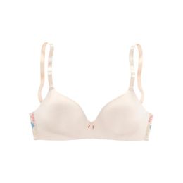 Lascana Damen Lascana Bralette-BH &raquo;Maria&laquo; mit wundersch&ouml;nem Blumenmuster aus Stickereispitze, Dessous pink 70, Cup C