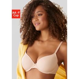 Lascana Damen Lascana Schalen-BH &raquo;Ela - perfect basic&laquo; mit B&uuml;gel aus seidiger Microfaser braun 70, Cup F