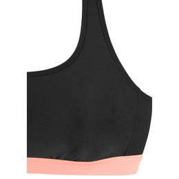 active by Lascana Lascana Active Damen LASCANA ACTIVE Bustier-Bikini-Top &raquo;Janni&laquo; mit kontrastfarbenen Details schwarz 36, Cup C/D