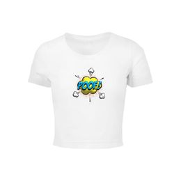 Merchcode T-Shirt &raquo;Damen Ladies POOF Comic Cropped Tee&laquo; 1 Stk. white L L Modische gek&uuml;rzte T-Shirts f&uuml;r trendige Looks