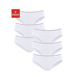 H.I.S. H.I.S Damen Bikinislip 6er-Pack, aus elastischer Baumwoll-Qualit&auml;t wei&szlig; 32/34