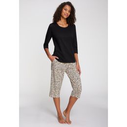 Vivance Dreams Damen Capri-Pyjama 2 tlg. mit sch&ouml;nem Animalprint 32/34