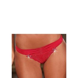 Lascana Damen Lascana String mit Zierschleifen und Glitzeraccessoire rot 36/38