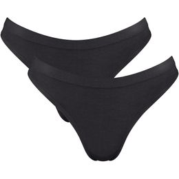 Sloggi Damen Sloggi Tanga &raquo;GO Sense&laquo; 2er Pack, Modalmix, nahtlos, flacher Saum, elastisch, weich schwarz XS