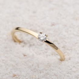 OROLINO Damen Fingerring &raquo;585/- Gelbgold glanz 1 Brill. 0,10ct. wei&szlig;&laquo;