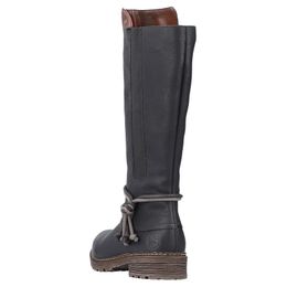 Rieker Damen Winterstiefel , Langschaftstiefel, Blockabsatz, TEX-Membran, seitlicher Stretch schwarz 38