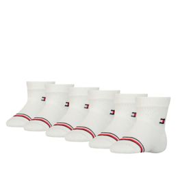 Tommy Hilfiger M&auml;dchen Socken &raquo;TH BABY SOCK 6P ECOM&laquo; 6er-Pack, mit ikonischen Streifenakzenten wei&szlig; 19-22