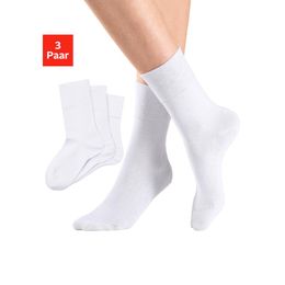 H.I.S. H.I.S Herren Socken Packung, 3 Stk. tlg. mit Komfortbund auch f&uuml;r Diabetiker geeignet wei&szlig; 43-46
