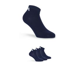 Fila Damen Kurzsocken &raquo;UNISEX INVISIBLE PLAIN SOCKS&laquo; 3 Paar tlg. mit Logostickerei blau 35-38