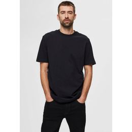 Selected Herren Selected Rundhalsshirt &raquo;SLHCOLMAN SS O-NECK TEE NOOS&laquo; schwarz M