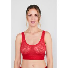 JOOP! Jeans Bustier Rundhalsausschnitt, elastisch, Jacquard-Spitze rot S, N-Gr Bustier