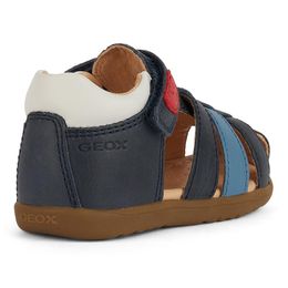 Geox Jungen Lauflernschuh &raquo;B SANDAL MACCHIA BOY&laquo; , Sandale, Babyschuh, Klettschuh mit bunten Riemchen blau 25