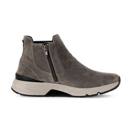 Gabor Rollingsoft Damen Chelseaboots Plateau, High Top-Sneaker, Schn&uuml;rschuh mit Grip-Profil grau 38,5