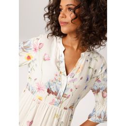 Aniston Casual Damen Aniston CASUAL Tunikakleid mit malerischen Blumen bedruckt- NEUE KOLLEKTION 48, N-Gr