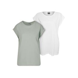 Urban Classics T-Shirt &raquo;Damen Ladies Extended Shoulder Tee 2-Pack&laquo; 1 Stk. frostmint+white XS XS Vielseitige T-Shirts f&uuml;r jeden Anlass
