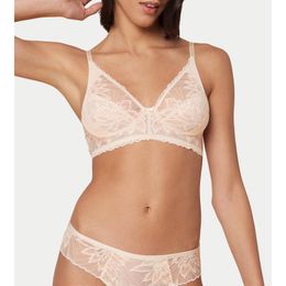 Triumph Damen B&uuml;gelloser BH &raquo;Amourette Charm Delight N&laquo; zweifarbige Spitze beige 80, Cup C