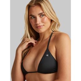 Calvin Klein Swimwear Damen Triangel-Bikini-Top &raquo;TRIANGLE-RP&laquo; mit Logo-Patch schwarz L (40), N-Gr