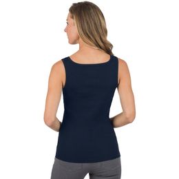 TRIGEMA Damen Tanktop &raquo;TRIGEMA Tr&auml;gershirt mit Kristallsteinen&laquo; 1 Stk. blau L