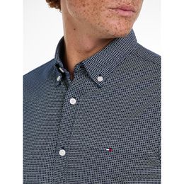 Tommy Hilfiger Herren Businesshemd &raquo;FLEX MICRO FOULARD Slim Fit SHIRT&laquo; Mit Minimal-Print, Button-down-Kragen blau 3XL, N-Gr