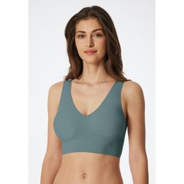 Schiesser Damen Bustier &raquo;Invisible Soft&laquo; Microfaser, Lasercut-Abschl&uuml;sse, V-Ausschnitt 36, N-Gr