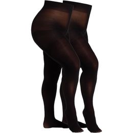Camano Damen Feinstrumpfhose &raquo;fine curvy&laquo; 60 Curvy-Tights, matt, extra breiter Bund schwarz 52/54