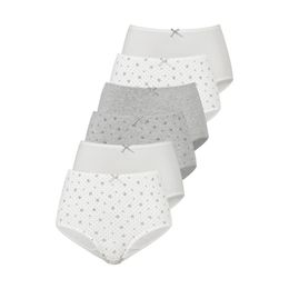 Petite Fleur Damen Petite Fleur Taillenslip 6er-Pack, aus elastischer Baumwolle grau 32/34