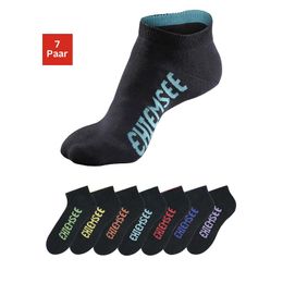 Chiemsee Herren Sneakersocken Packung, 7 Paar tlg. mit farbigen Logos schwarz 31-34