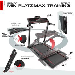 Christopeit Sport Laufband &raquo;TM 750 S (mit/ohne Pulsgurt)&laquo; bis max. 16 km/h, klappbar, 130 kg max. Benutzergewicht schwarz Laufband