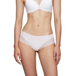 Triumph Damen Hipster &raquo;Amourette Spotlight X&laquo; florale Spitzendetails, gewellte Abschl&uuml;sse wei&szlig; 44